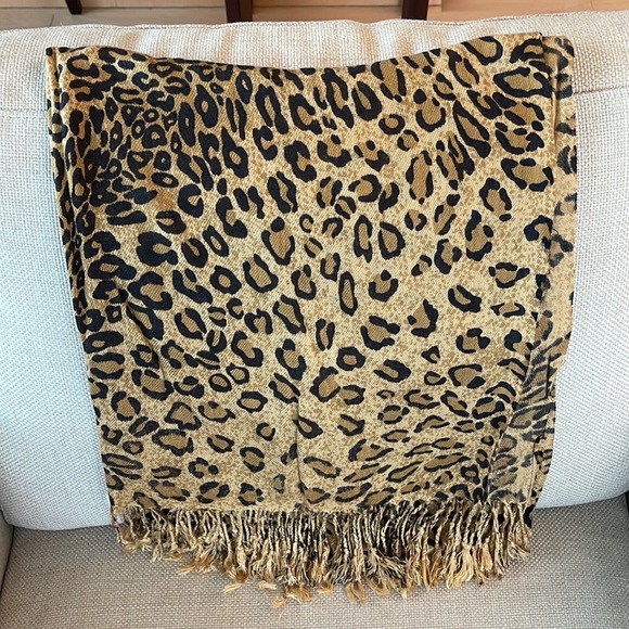 Accessories | Leopard Print Pashmina Shawl | Poshmark